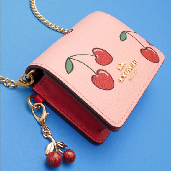 Coach | Bags | Coach Boxed Mini Wallet On A Chain With Heart Cherry ...